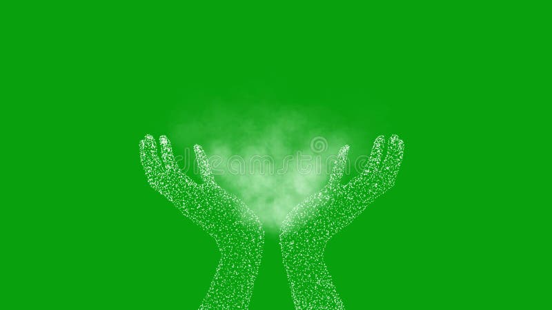 Animated Smoke Generation Effect from Hands on Green Backdrop Stock ...