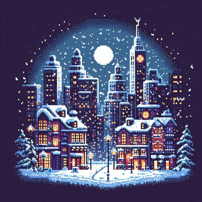 Falling Snow Cartoon Vintage Cartoon Winter Scene Falling Snow