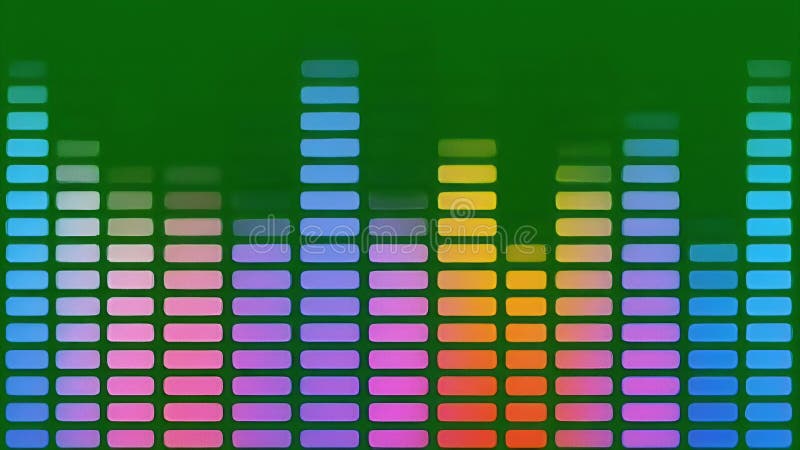 Animated Sound Equalizer Bars Pulsating Rhythmically on Green ...
