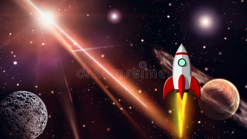 Animated Space Rocket in Space. Stock Video - Video of ship, animation ...