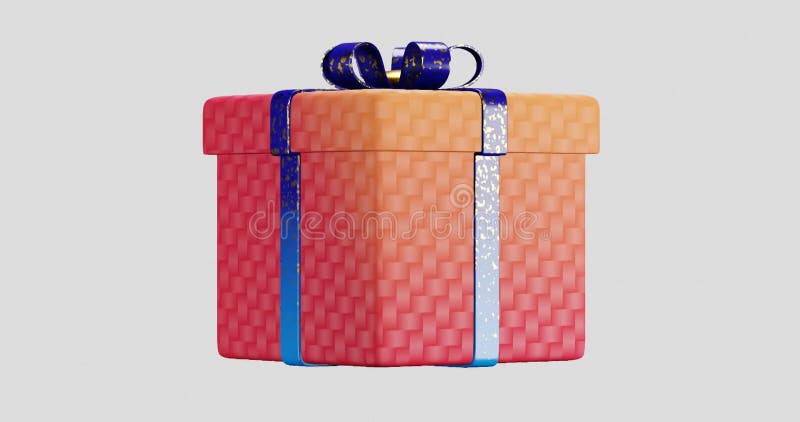 An Animated Spinning 3D Cartoon Icon of a Gift or Present with ...