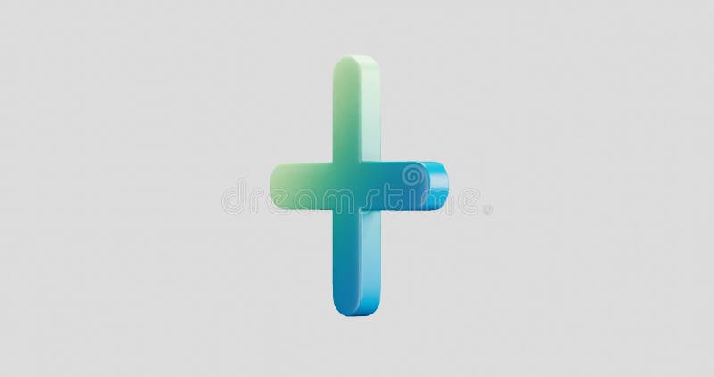 An Animated Spinning 3D Cartoon Icon of a Plus Stock Footage - Video of ...