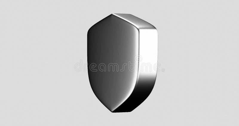 An Animated Spinning 3D Cartoon Icon of a Shield or Defend or Protect ...