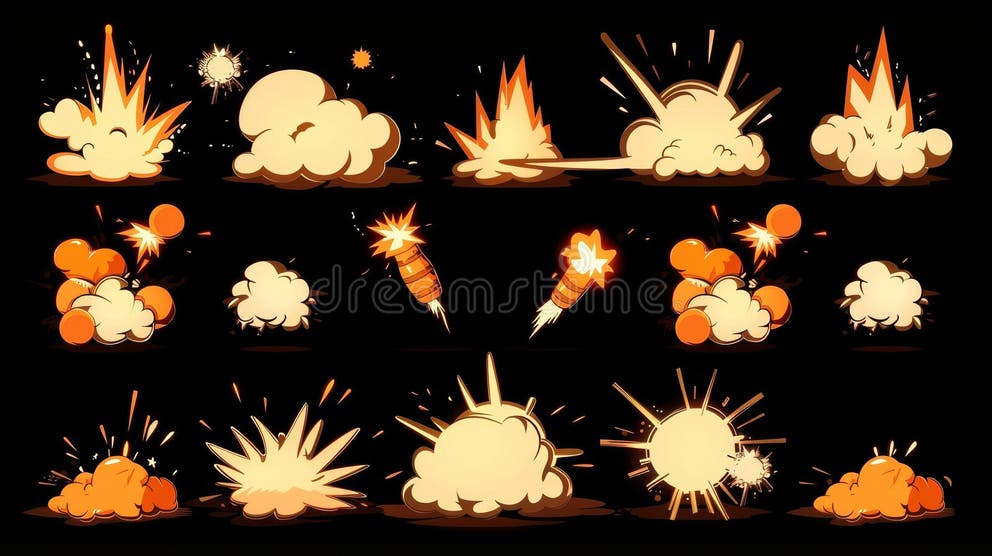 An Animated Sprite Sheet of a Bomb Explosion Sequence. Modern 2d ...