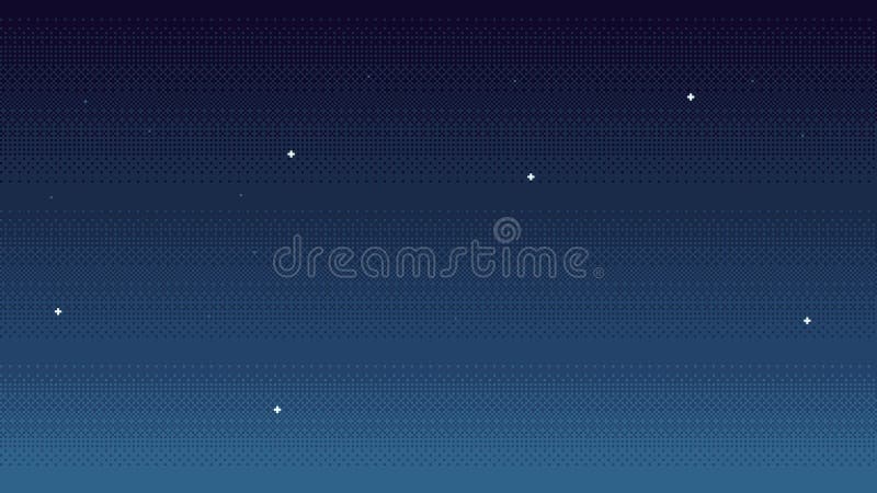 Animated Starry Sky Pixel Art Background. 8-bit Style Dithering Looping ...
