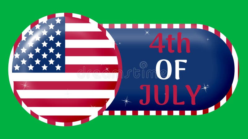 Animated Sticker on Green Screen in Usa Flag Texture Stock Footage ...