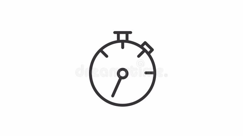 Animated Stopwatch Linear Icon Stock Video - Video of thin, equipment ...