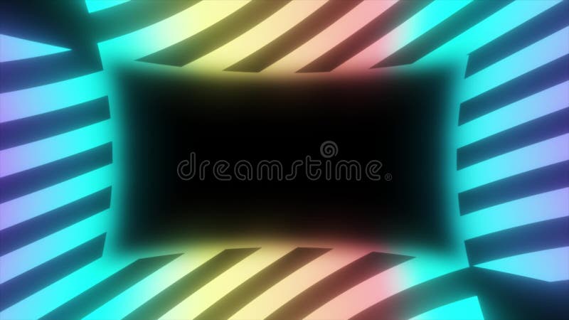 Animated Striped Colorful Frame, Multicolored Modern Glowing Greeting ...