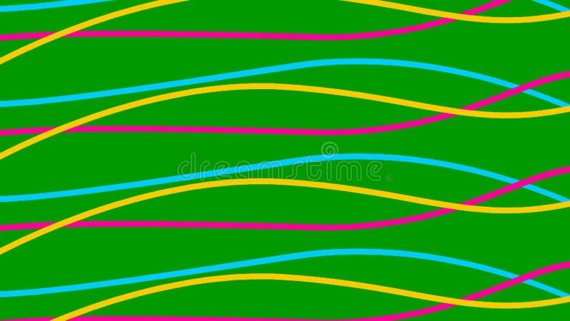 Animated Stripes Appear and Disappear. Decorative Coloful Lines. Waves ...