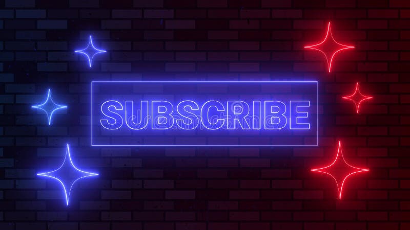 Animated subscribe neon stock footage. Video of graphic - 276874830
