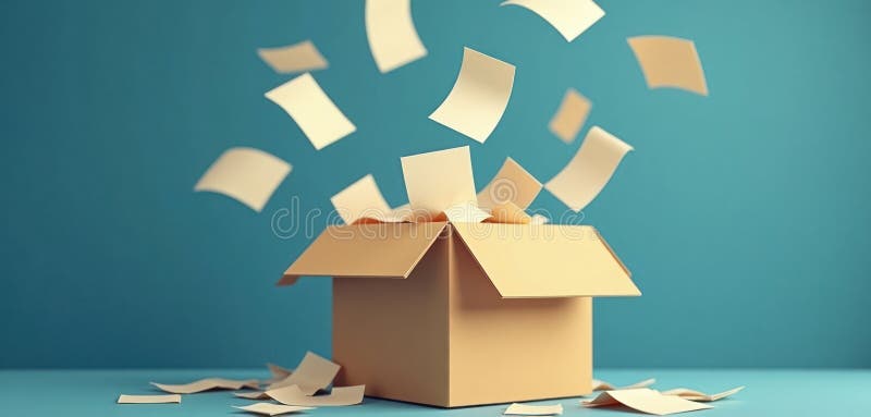 Animated Suggestion Box Overflows with Flying Notes. Creative Ideas ...