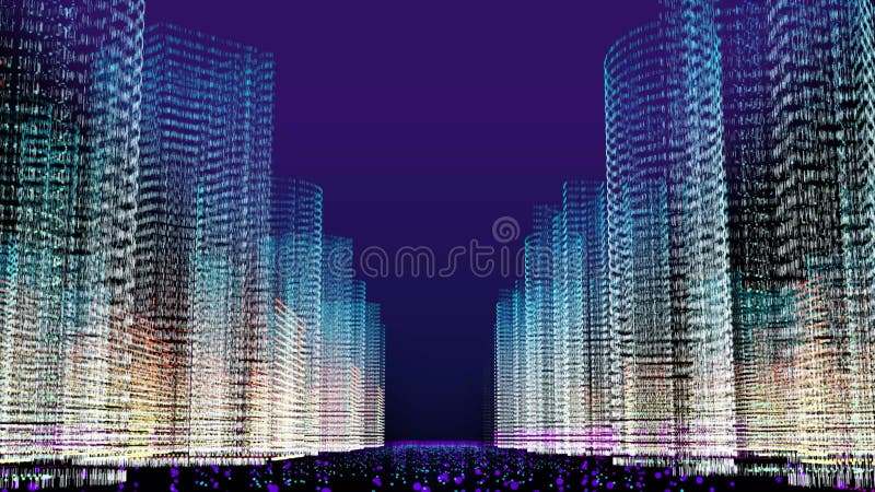 Super Cool Hi-tech 3d Sci-fi Cyber City Technology Background Stock ...