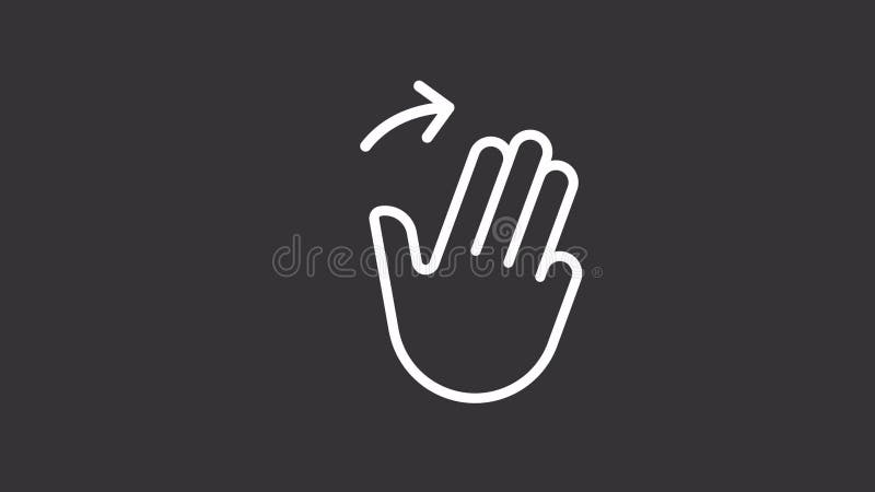 Animated Swipe White Linear Icon Stock Video - Video of contour ...