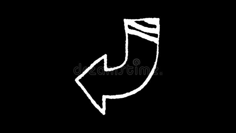 Animated Symbol of an Arrow with a Loop.white Arrow Rising Transparent ...