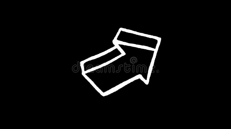 Animated Symbol of an Arrow with a Loop.white Arrow Rising Transparent ...