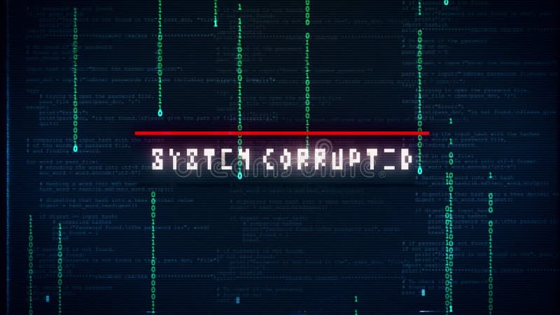 Animated System Corrupted Message on Tv Static Glitch and Noise ...