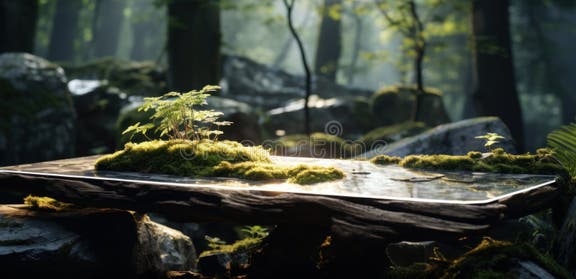 An Animated Table in the Forest Stock Image - Image of environment ...