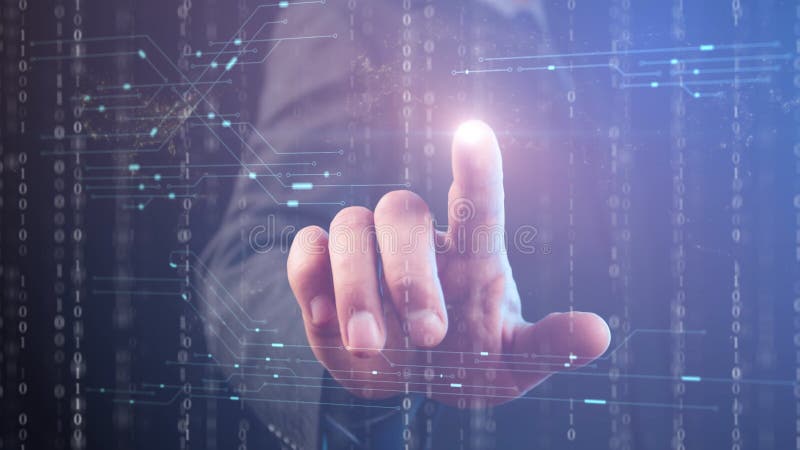 Animated Tech Background. Binary Code Numbers Against the Background of ...