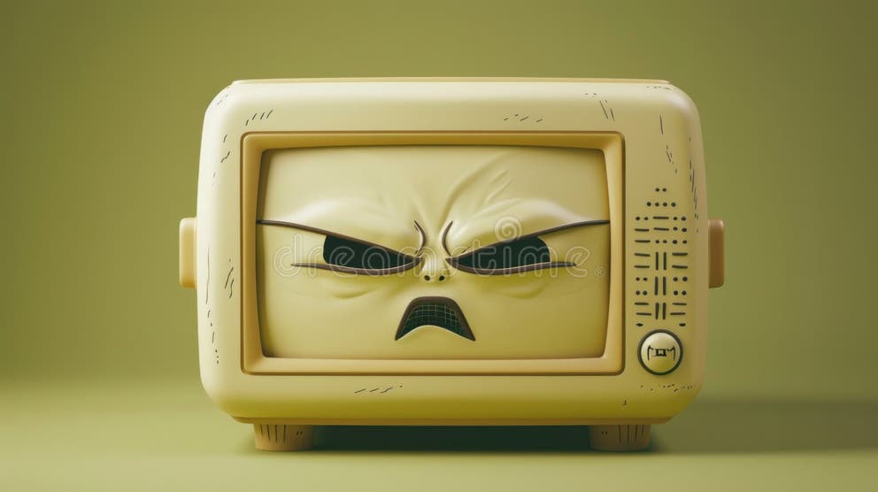 Animated Television Character with an Angry Face Expression Displayed ...