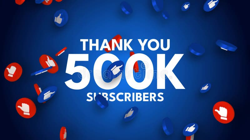 Animated Thank You 500K Subscribers Floating Icons & Celebration Stock ...