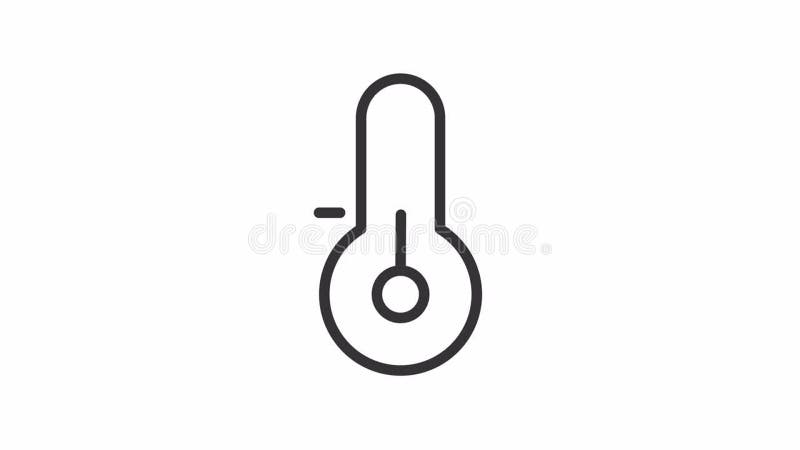 Animated Thermometer Linear Icon Stock Footage - Video of indicate ...