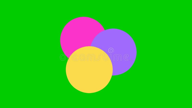 Animated Three Color Circles. Looped Video Stock Footage - Video of ...