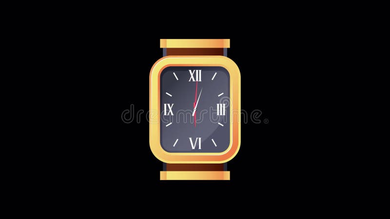 Animated Time Clock Moving on Transparent Background. HD Footage of ...