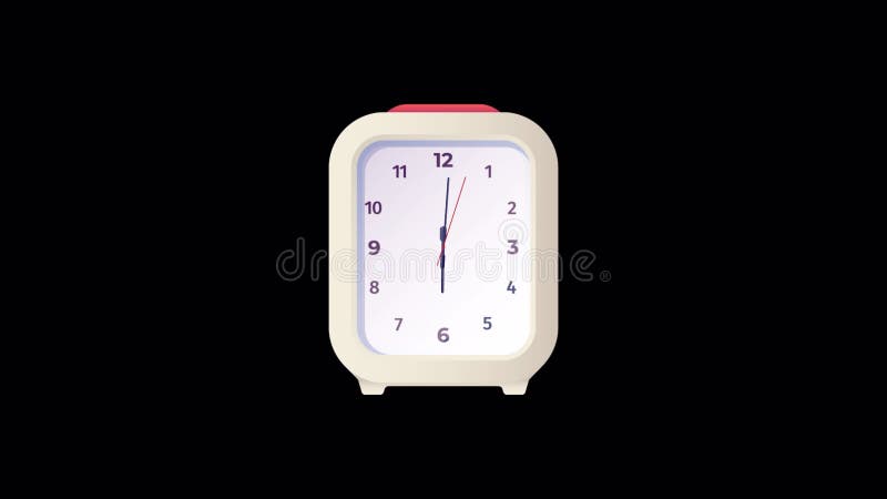Animated Time Clock Moving on Transparent Background. HD Footage of ...