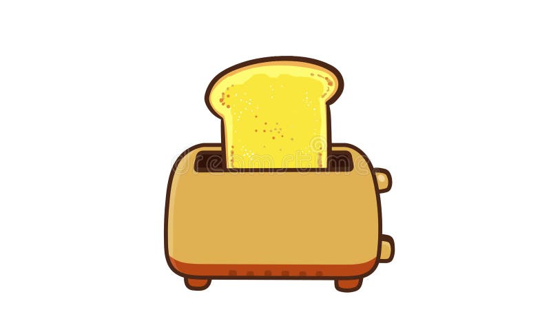 Animated Toaster - White Background Stock Footage - Video of digital ...