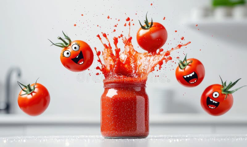 Animated Tomatoes Explode from a Jar of Sauce, Creating a Fun and ...