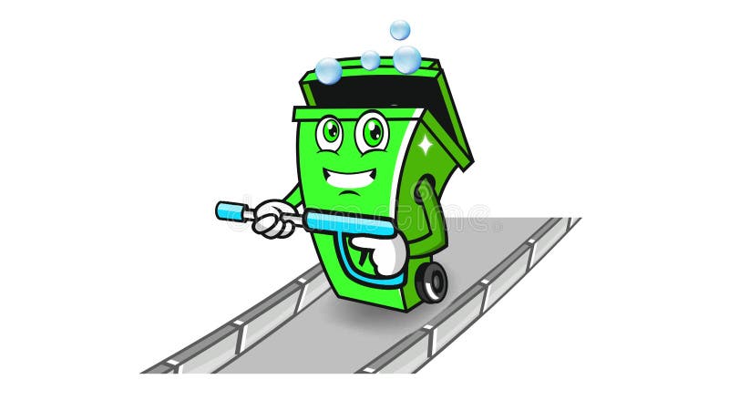 Animated Trash Bin Being Washed in the Bath. Stock Video - Video of ...