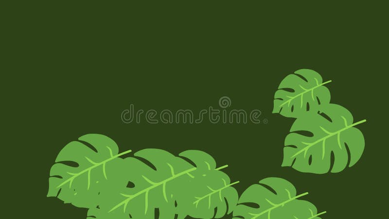 Animated Tropical Leaves Seamless Pattern in a Seamless Loop. Stock ...