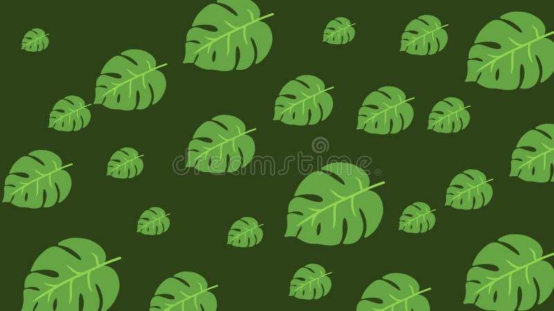 Animated Tropical Leaves Seamless Pattern in a Seamless Loop. Stock ...