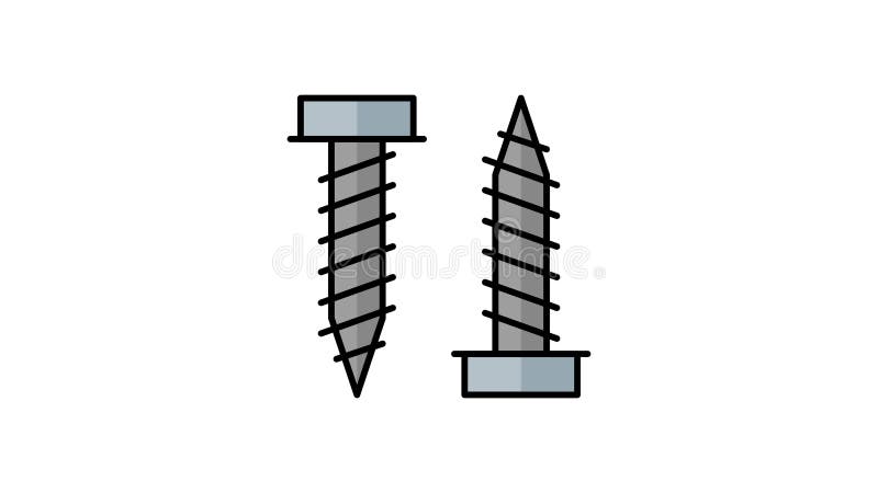 Animated Two Screws with Different Head Styles and Threads Stock ...