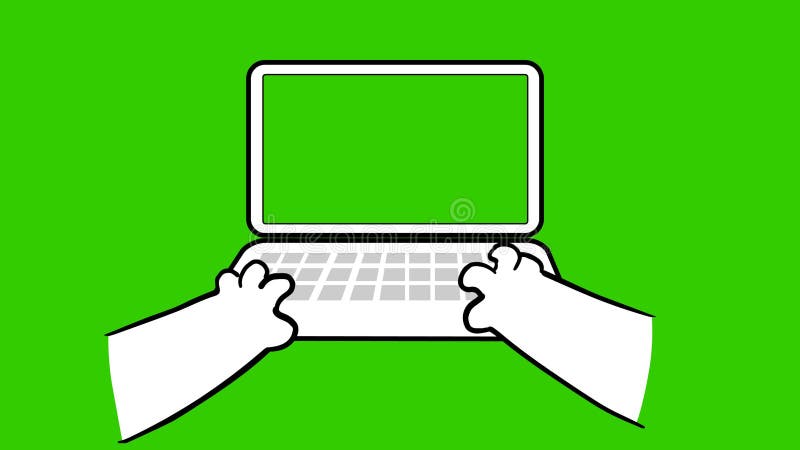 Animated Typing Hands on Computer - Green Screen Stock Footage - Video ...