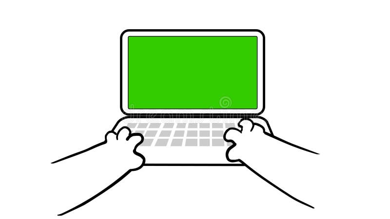 Animated Typing Hands on Computer - White Background Stock Video ...