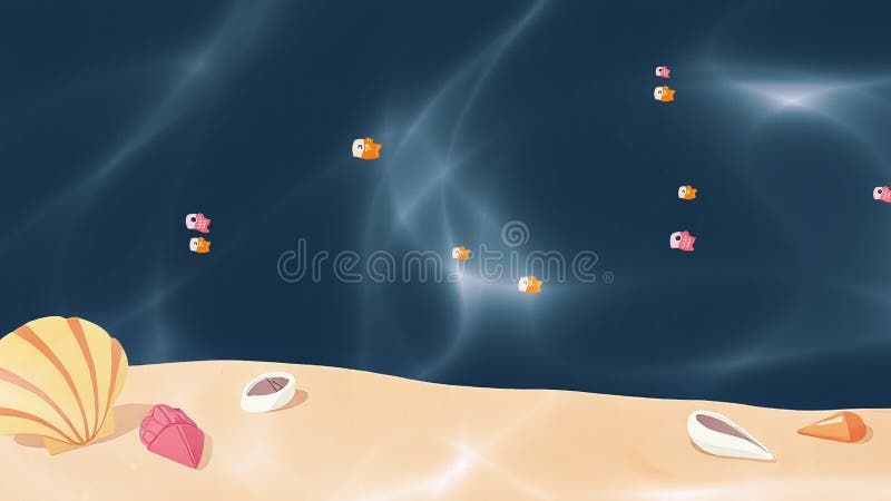 Animated Underwater Scene with Fish and Shells Background Stock Footage ...