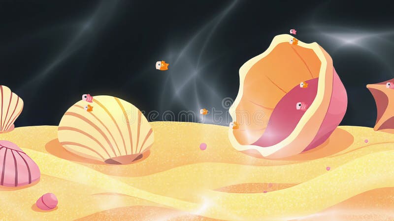 Animated Underwater Scene with Fish and Shells Background Stock Footage ...