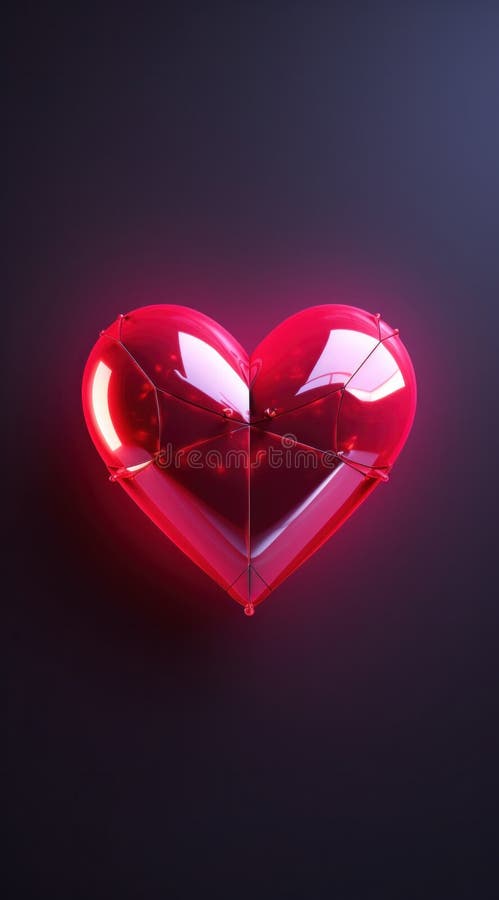 Animated Valentines Day Holograms Red Heart Stock Photo - Image of ...