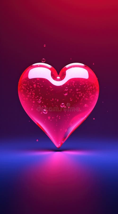 Animated Valentines Day Holograms Red Heart Stock Image - Image of ...