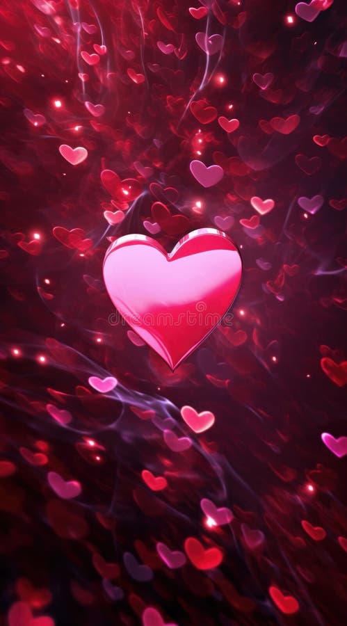 Animated Valentines Day Holograms Red Heart Stock Image - Image of ...