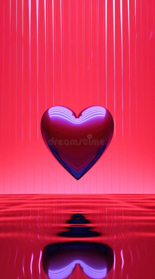 Animated Valentines Day Holograms Red Heart Stock Photo - Image of ...