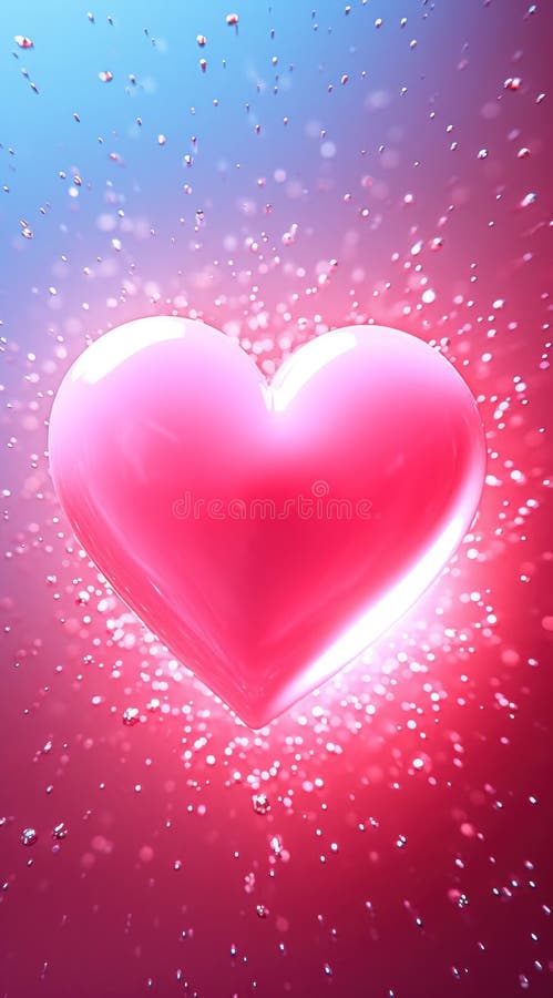 Animated Valentines Day Holograms Red Heart Stock Photo - Image of ...