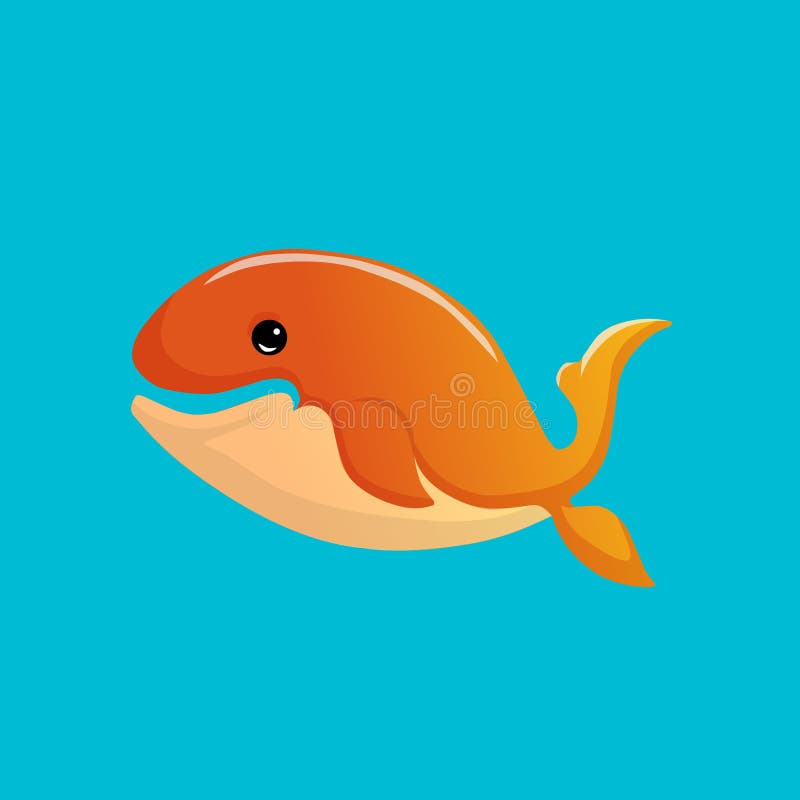 Animated Vector Logo of an Orange Whale on a Blue Background Stock ...
