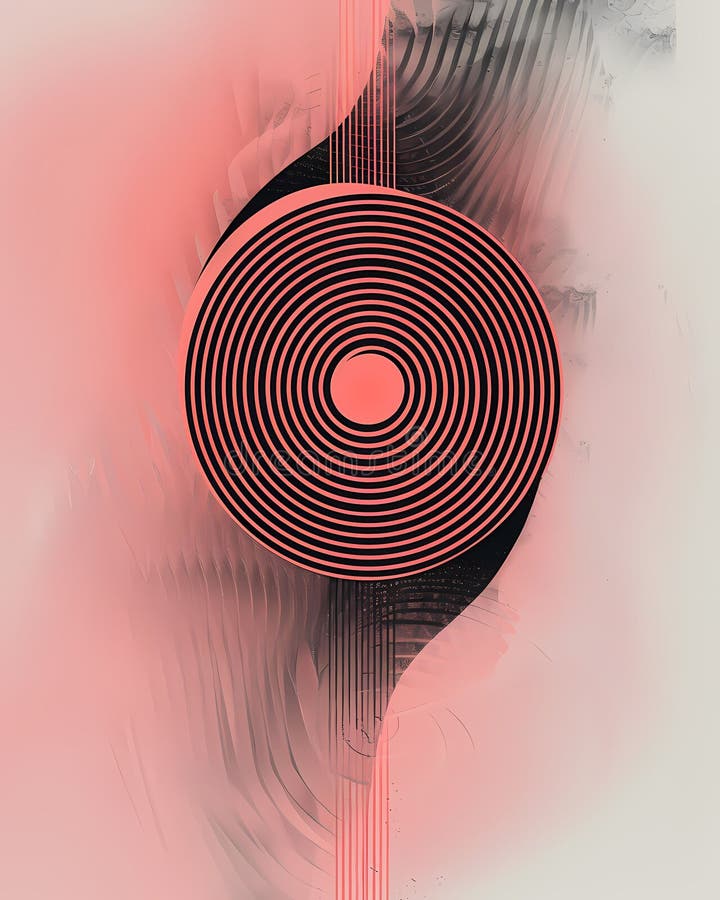 Animated, Vibrant, Painting, Red, Black, Circle, Lines, Spirals, Data ...