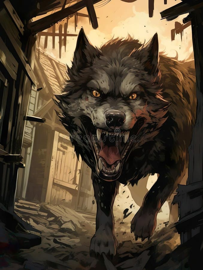 Animated of Vicious Wolf Open it Mouth Stock Illustration ...