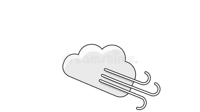 Animated Video of Cloud and Wind Icons Stock Footage - Video of weather ...
