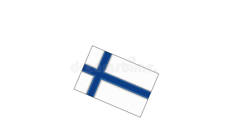 Finnish Flag Waving Animation. Fine Flag of Finland with Folds. Symbol ...