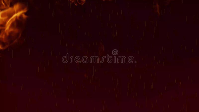 Animated Video of Fire Upwards Coupled with Particles Such As Rain of ...