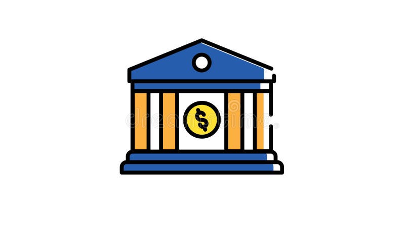Animated Video of Money Storage Building Icon Design Stock Footage ...